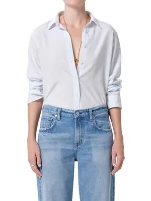 Citizens Of Humanity Avni Slim Fit Button-up Shirt - Blue Microstripe