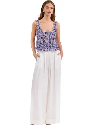 Rebecca Taylor Daphne Crinkle Tank - Iris Multi