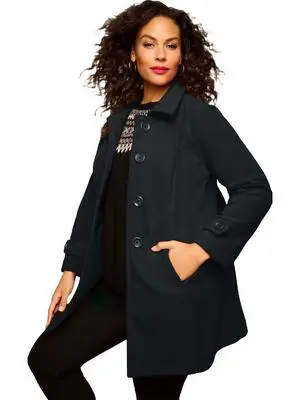 ROAMAN'S Button-up Fleece Jacket - Black