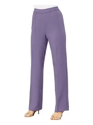 Roaman's Wide Leg Bend Over® Pant - Soft Grape