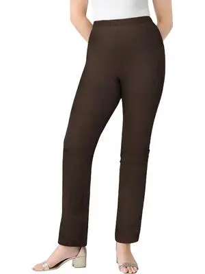 Roaman's Comfort Stretch Straight Leg Jean - Chocolate