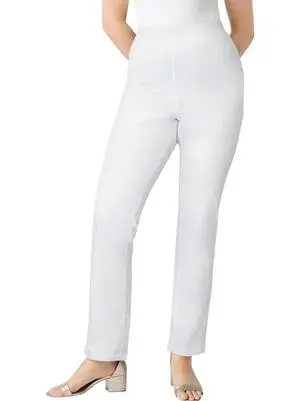 Roaman's Comfort Stretch Straight Leg Jean - White Denim