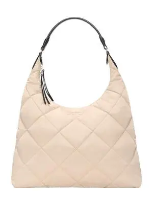 Mz Wallace Quilted Nylon Shoulder Bag - Buff/black