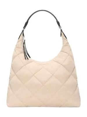 Mz Wallace Quilted Nylon Shoulder Bag - Buff/black
