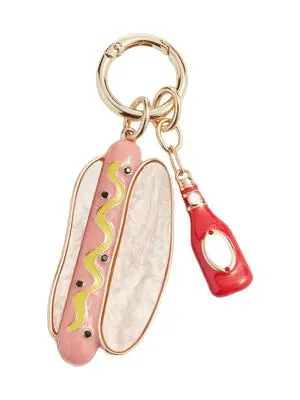 Chelsea28 Hot Dog Bag Charm - Tan Multi- Gold