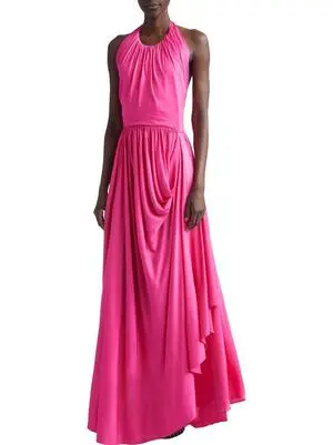 GIVENCHY Draped Jersey Halter Neck Gown
