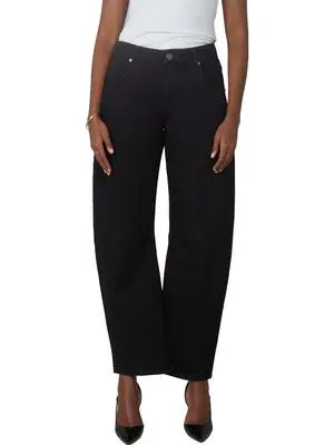 LOLA DENIM Lennox High-Rise Barrel Jeans Black