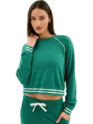 Splits59 Brooks Fleece Pullover - Arugula/white