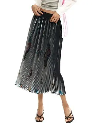 DESIGUAL Plissé Midi Skirt