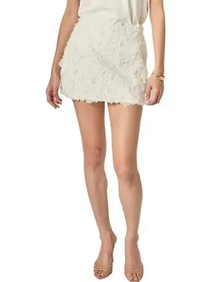 English Factory Floral Appliqué Mini Skirt - Off White