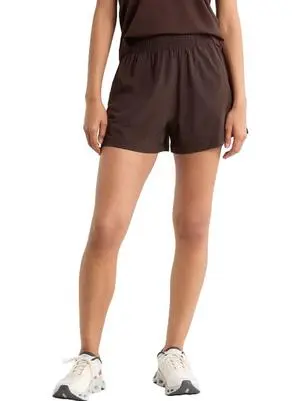 Zella Atlas High Waist Daily Shorts - Brown Mole