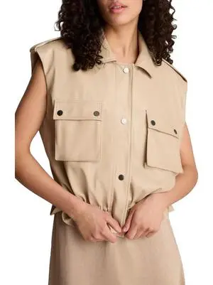 KENNETH COLE Faux Leather Snap-front Jacket - Timeless Taupe