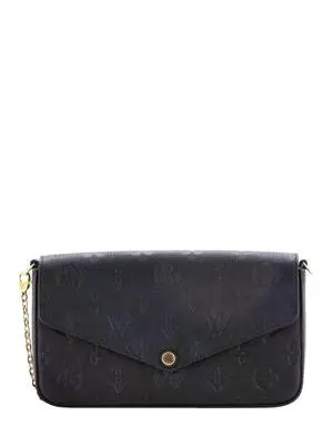 LOUIS VUITTON Felicie Pochette Monogram Empreinte Leather - Black