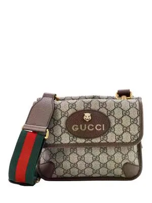 Gucci Neo Vintage Flap Messenger Bag Gg Coated Canvas Small - Brown