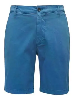 Ag Button-fly Stretch-cotton Shorts - Blue