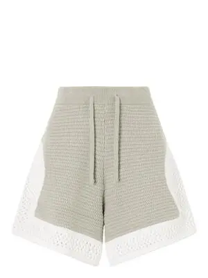 AIMÉ LEON DORE Crocheted Straight-Leg Cotton Shorts