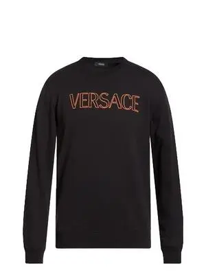 Versace Sweatshirt With Embroidered Logo - Black