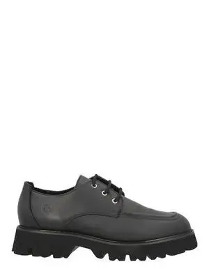 POLLINI Lace-up Shoes In Calfskin - Black