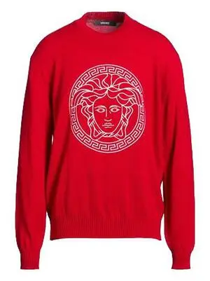 Versace Crewneck Cotton Sweater - Red