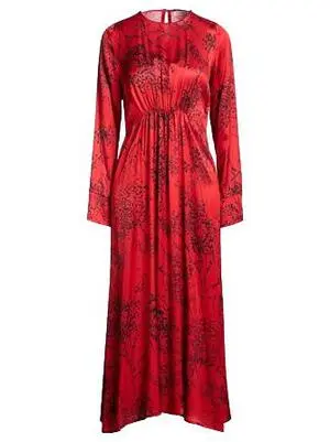 MANILA GRACE Midi Two-tone Dress - Red