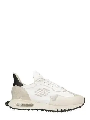 BEPOSITIVE Leather And Textile Sneakers - White