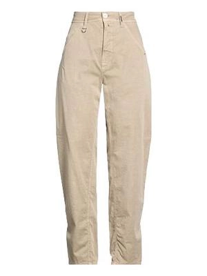 High Tapered Cotton And Linen Blend Trousers - Sand