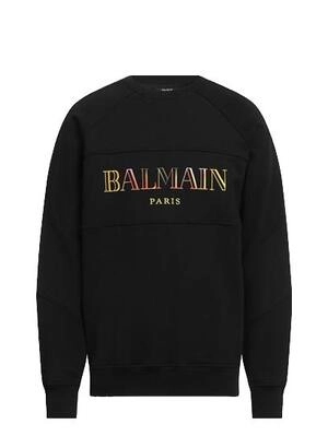 Balmain Sweatshirt In Cotton And Elastane - Black