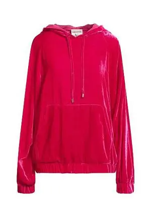 SEMICOUTURE Velvet Hoodie Fuchsia