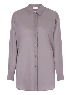 JIL SANDER Cotton-Poplin Shirt Gray