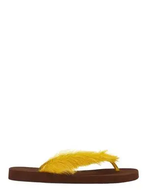 Marni Sandal In Yellow - Yellow & Brown