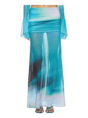 FENERS Susurro Ruched Maxi Skirt - Bleu