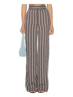 Veronica Beard Carraway Wide Leg Trousers - Dark Mocha