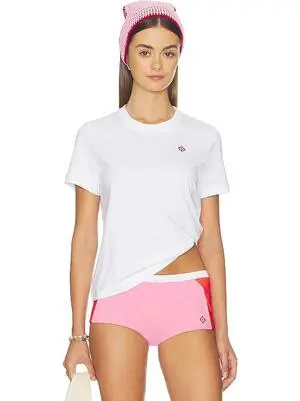 Casablanca Classic Fitted Tee With Logo Graphic - Bright White