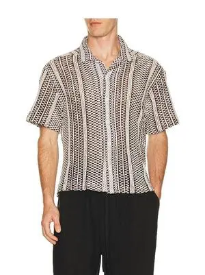 PERCIVAL Hugh Crochet Cuban Shirt - Black