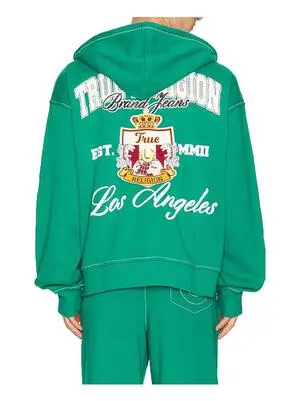 True Religion Crest Big T Cinched Zip Up Hoodie - Amazon