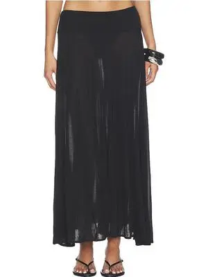 ST. AGNI Fluid Jersey Maxi Skirt - Black