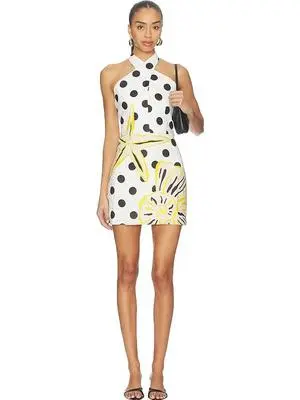 CALA DE LA CRUZ Halterneck Mini Dress - Calico