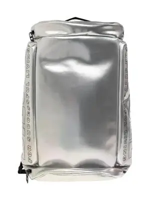 DIESEL® Logo-print Metallic Backpack - Silver
