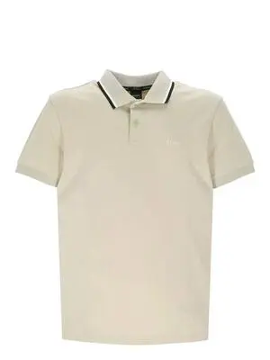 BOSS Logo-print Tipped Polo Shirt - Neutrals