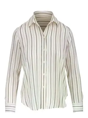 NILI LOTAN Gaia Long-sleeved Striped Shirt - Neutrals