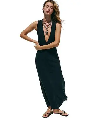 Free People Rose Midi Dress - Black