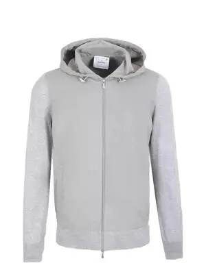 GRAN SASSO Panelled Zip-up Hoodie - Grey