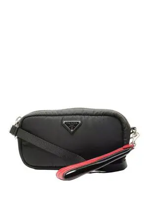 Prada Logo-plaque Shoulder Bag - Black