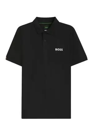 BOSS Active Stripe-jersey Slim-fit Polo Shirt With Four-way Stretch - Black