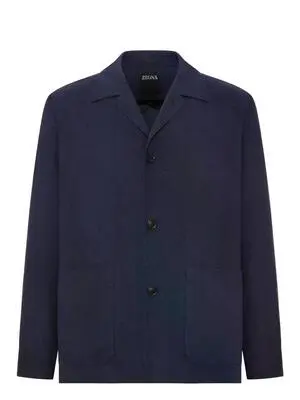 Zegna Linen Patch-pocket Jacket - Blue
