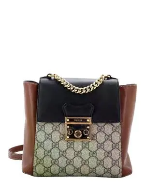GUCCI Padlock GG Coated Canvas And Leather Mini Backpack