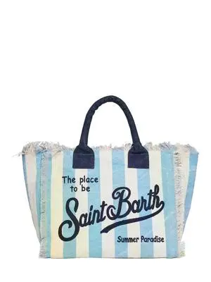 MC2 SAINT BARTH Vertical-stripes Tote Bag - Blue
