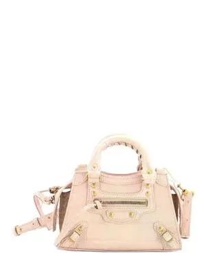 Balenciaga Neo Classic City Nano Crossbody Bag Crocodile Embossed Leather - Neutrals