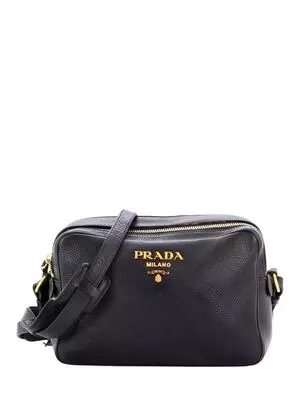 Prada Double Zip Camera Crossbody Bag - Black