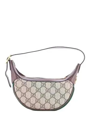 Gucci Ophidia Gg Coated Canvas Half Moon Bag - Brown